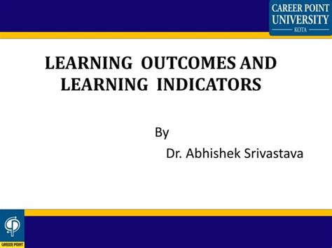 Learning Outcomes And Learning Indicators Pptx