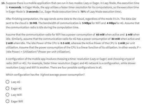 Solved 10 Suppose There Is A Mobile Application That Can Chegg