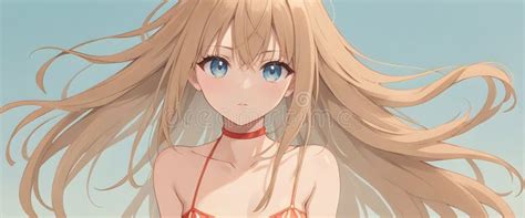 Portrait Of A Sensual Young Woman With Beautiful Eyes Anime Manga Hentai Stock Illustration