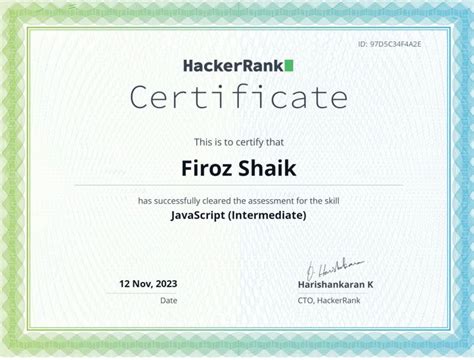passed javascript hackerrank exam firoz shaik posted on the topic