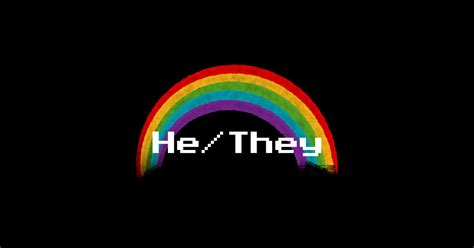 Rainbow Pronouns Hethey Pronouns Sticker Teepublic