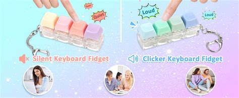 9 Key Clicker Keychain Fidget 1 Pcs Keyboard Fidget Fidget Keyboard