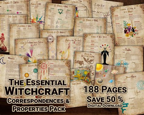 The Essential Witchcraft Correspondences And Properties Pack Magik Charms