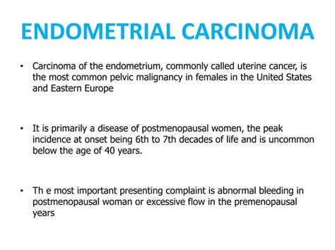 FEMALE GENITAL SYSTEM ENDOMETRIAL CARCINOMA PPT