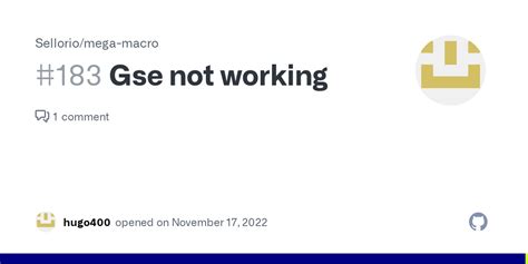 Gse Not Working · Issue 183 · Selloriomega Macro · Github