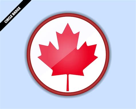 Premium Vector Canada Flag Circle Badge Vector Design Rounded Sign