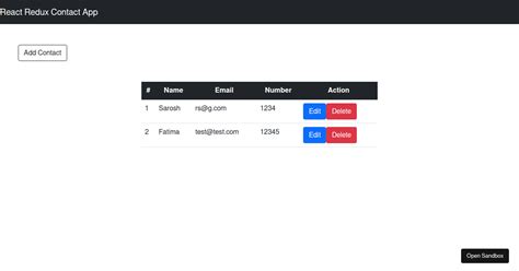 React Redux Contact App Codesandbox