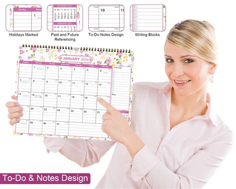 Justhard Exquisite Crafted Wall Calendar 2024 Writable Grid And Tear