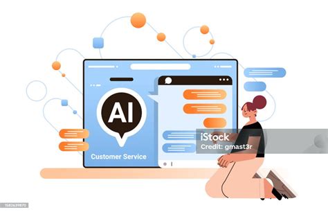 Ilustración De Mujer Chateando Con Chatbot En Aplicación Informática Ia Inteligencia Artificial