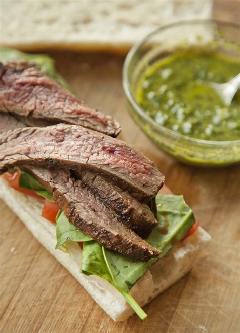 Grilled Flank Steak With Chimichurri Sauce