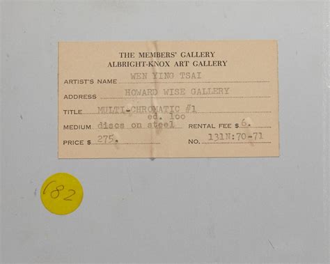 Lot Wen Ying Tsai 1928 2013 Multi Chromatic 1 1970 Metal And Iridescent Disks 24 H