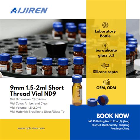 Hplc Screw Vials With Insert Cap And Septum Lab Vials Manufacturer
