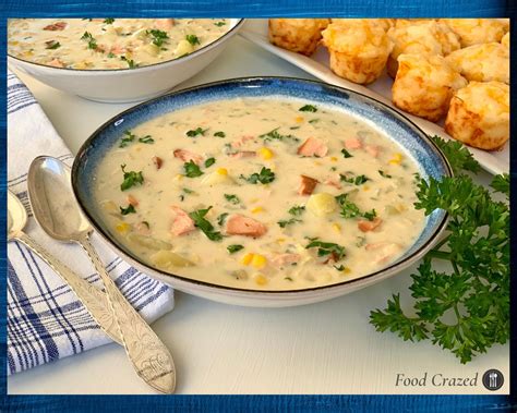 Food Crazed Recipe Smoked Salmon Corn Chowder Instant Etsy