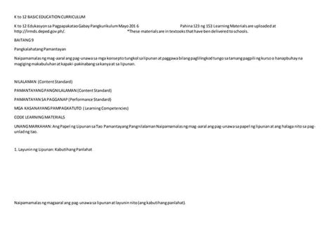 Esp Melcs Grade 9pdf