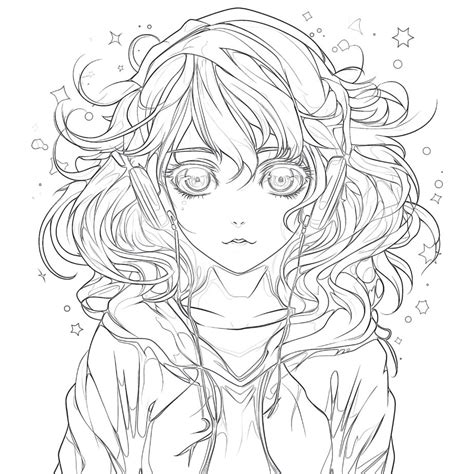 Printable Girl Anime Coloring Page Mimi Panda