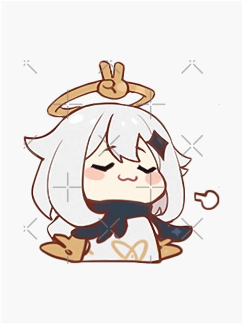 Paimon Genshin Impact Sticker Confidence Hehe Sticker For Sale