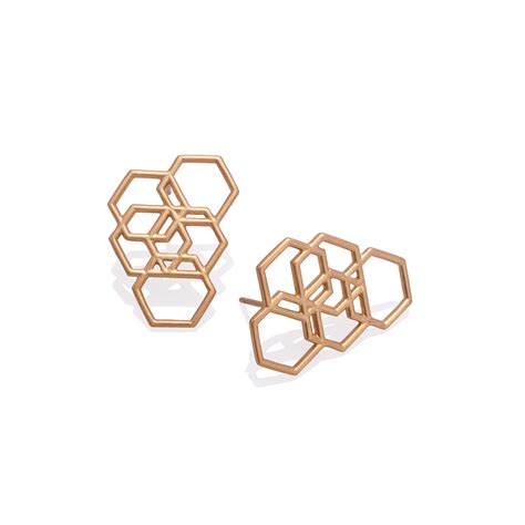 Interlaced Hexagon Earrings Symmetry And Reflection Collection By
