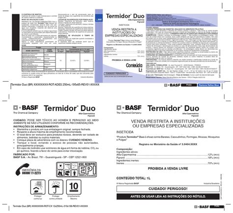 Termidorr Lt Etiqueta Termidor Duo Pdf Pdf Inseticida