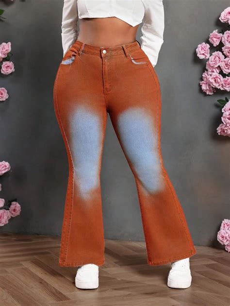 Shein Sxy Plus Size Sexy Tight Stretch Flared Jeans Shein Eur