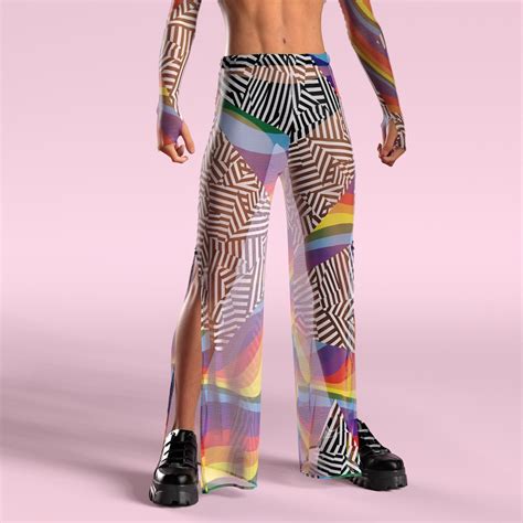 Transformed Mesh Male Split Pants Candy Catz