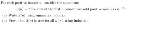 solved for each positive integer n consider the statement