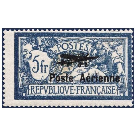 FRANCE PA N2 TIMBRE MERSON 5f BLEU SURCHARGÉ POSTE AÉRIENNE NEUF