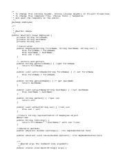 Employee Java To Change This License Header Choose License
