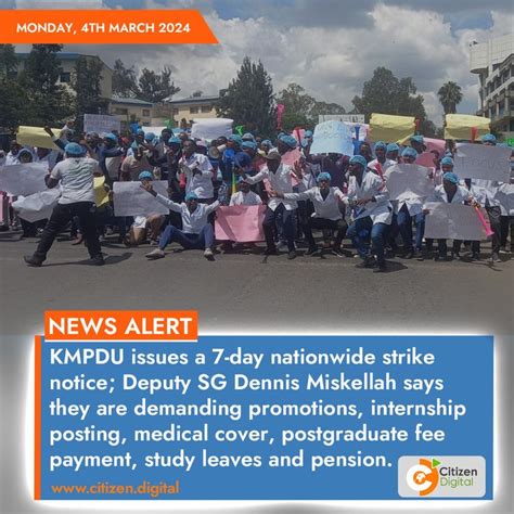 KMPDU Issues A Day Nationwide Strike Notice Deputy SG Dennis Miskellah Says They Are