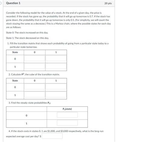 Solved Question Pts Consider The Following Model For Chegg