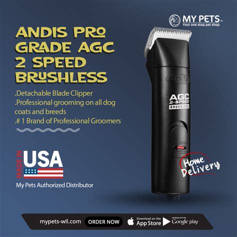 Andis UltraEdge AGC 2-Speed Brushless Clipper (black) - My Pets W.L.L
