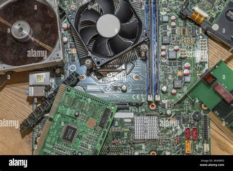Motherboard Cpu Ram Hard Drive Graphics Card And Other Hardware Parts It Pc Interior