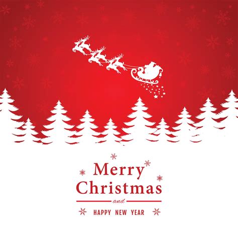 Red Merry Christmas Background With Tree And Snowflake 16350005 Vector