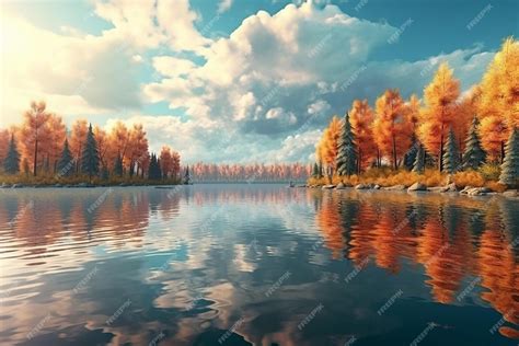 Cesium Canvas Beautiful Panorama Of Autumn Foliage In The Landscape