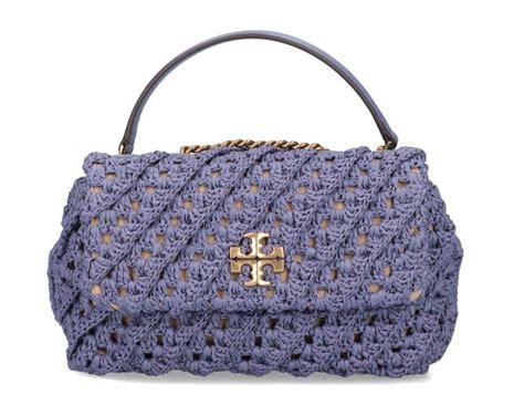 Tory Burch Kira Crochet Small Shoulder Bag In Blue Lyst