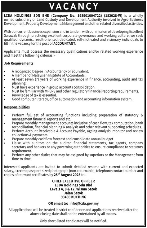 Lcda Vacancy Sarawak Tribune