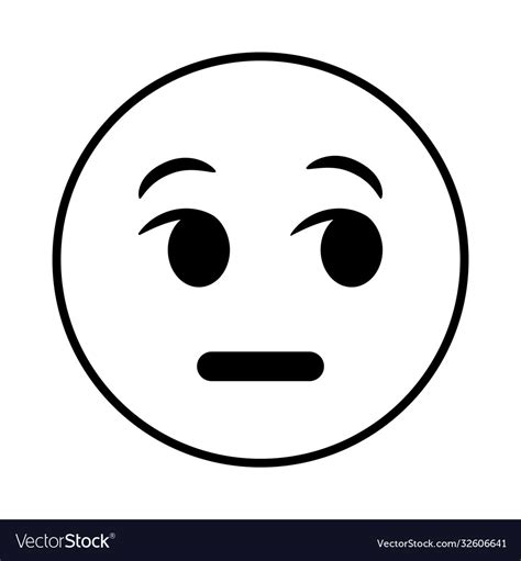 Terrified Emoji Face Classic Line Style Icon Vector Image
