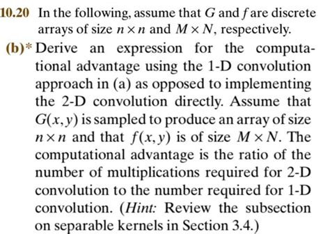 10 20 in the following assume that g and f are discrete arrays of size