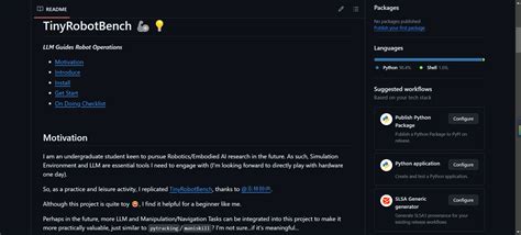 Tinyrobotbench 🦾💡 Hello World Im Jie Chu