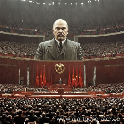 Lenin Leading Assembly On Communism In The Ussr Ai Art Generator