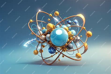 Premium Ai Image 3d Rendering Of Electron Proton Atom Isolated On