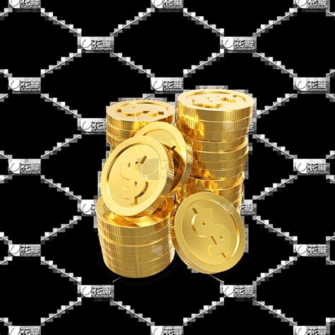 堆叠在一起的金币2 5d元素素材 花瓣网