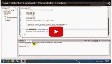 Java Ee Java Collection Framework Vector Indexof Method Java Framework Collection