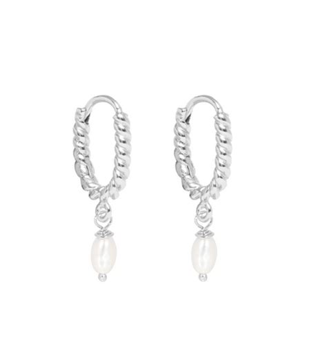 Miab Oorbellen Twisty Pearl Zilver Pracht Nl