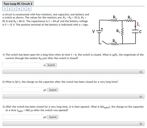 Solved Two Loop RC Circuit 2 1 2 3 4 5 6 1 A Circuit Is Chegg Com