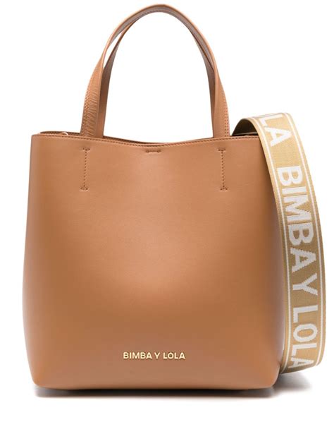Bimba Y Lola Large Chihuahua Leather Tote Bag Brown Farfetch Ao