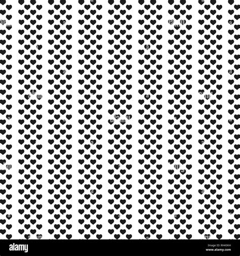 Black Heart Seamless Pattern On White Background Vector Minimalist