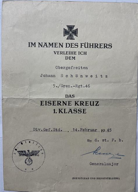 Kurland Docs Citation WH Heer 30 Inf Div Schönweitz