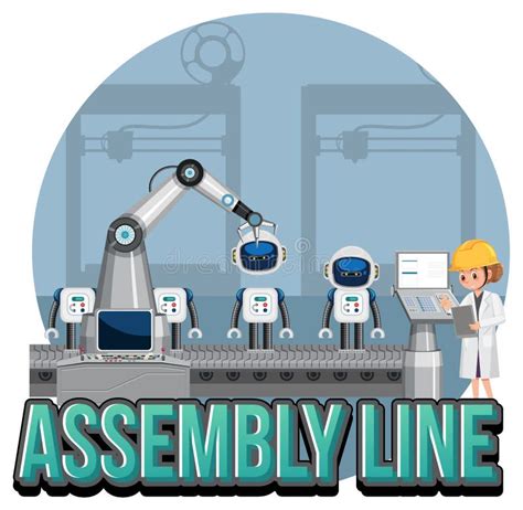 Production Process Concept With Assembly Line Banner Design Stock Vector Illustration Of