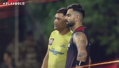 Watch Virat Kohli Hugs Dhoni In Training Ahead Of Csk Vs Rcb Clash